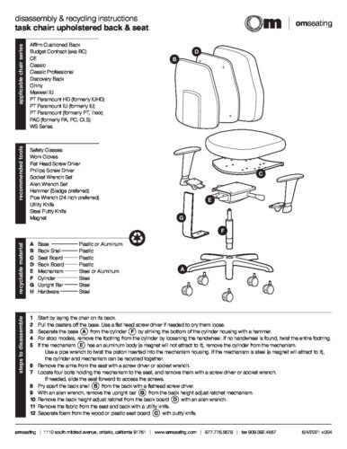 Classic-Lab-Stools Disassembly_Recycling_Instructions - OM | OM Seating